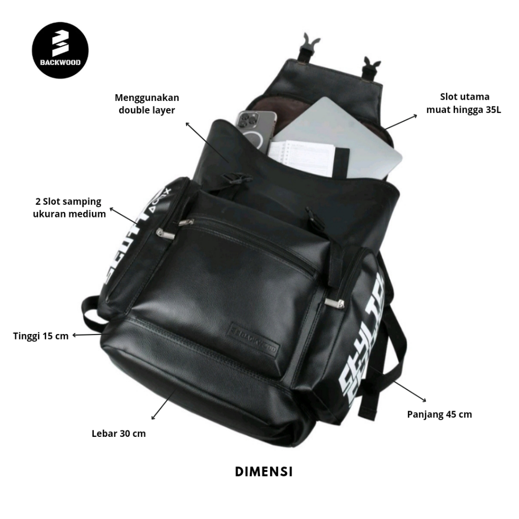 Jual BACKWOOD tas ransel MORGAN backpack tas pria kulit sintetis ...