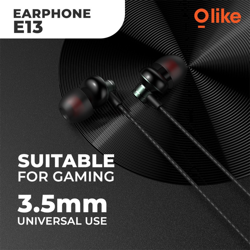 Jual OLIKE E13 HEADSET HANDSFREE 3.5MM WIRED EARPHONE NOISE REDUCTION ...