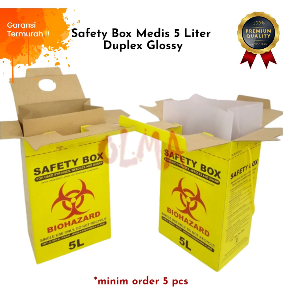 Jual Safety Box Medis 5 Liter Biohazard Inner+Tali Tempat Limbah Medis | Shopee Indonesia