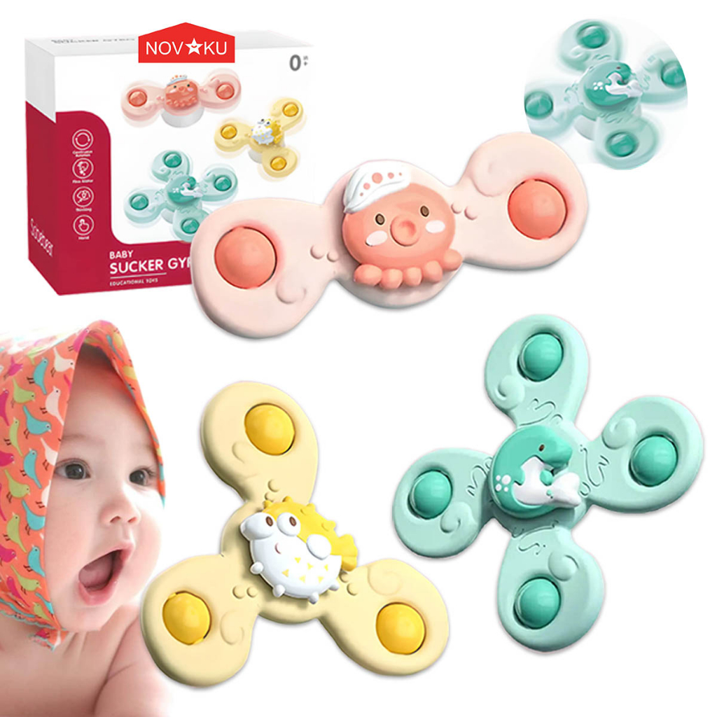 Jual Novaku Mainan bayi spinner / spinner mainan anak / bayi sensory ...