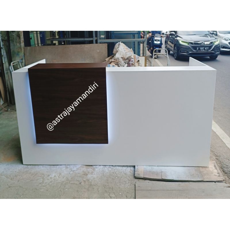 Jual meja resepsionis meja counter meja bar furniture custom | Shopee ...