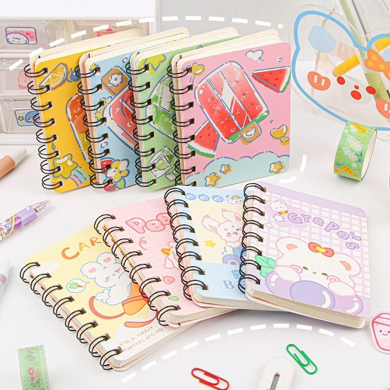 Jual Note Book Ring Motif Buku Memo Kecil A7 Spiral Isi 80 Lembar ...