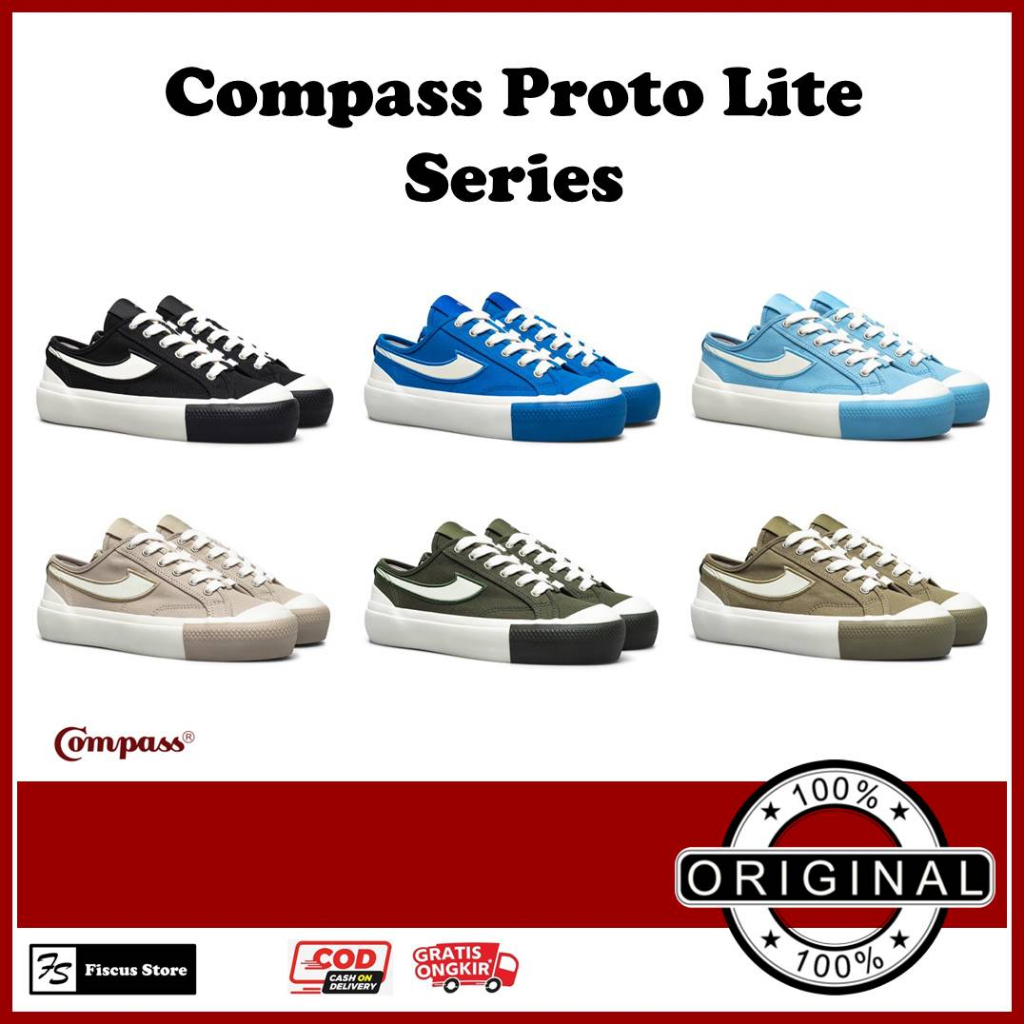 Jual [ORIGINAL] Sepatu Compass Proto Lite Baby Blue, Black White, Blue ...