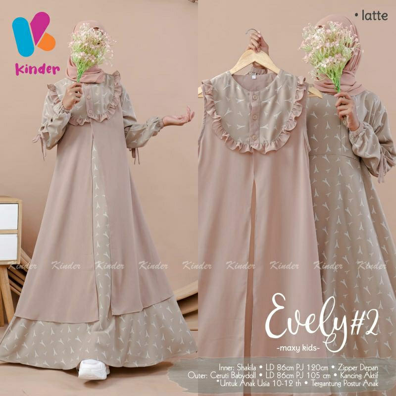 Jual Fatera Gamis Rompi Anak Tanggung 10-12 Tahun Baju Muslim Bahan ...