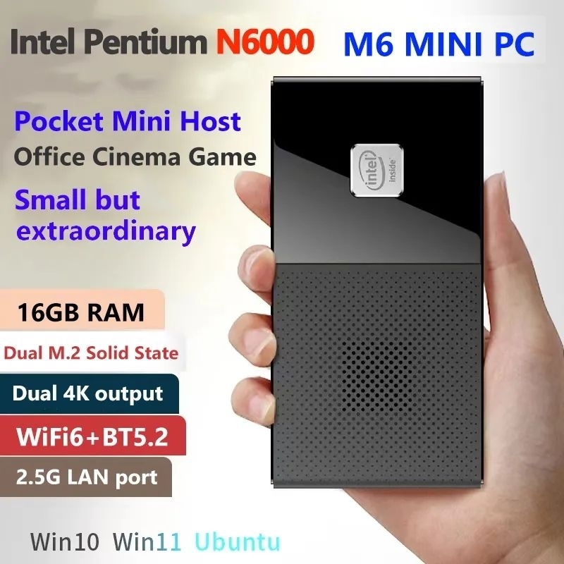 Jual Mini PC M6 Intel N6000 16/512Gb WiFi6 HDMI SSD Win 11 Pro | Shopee ...