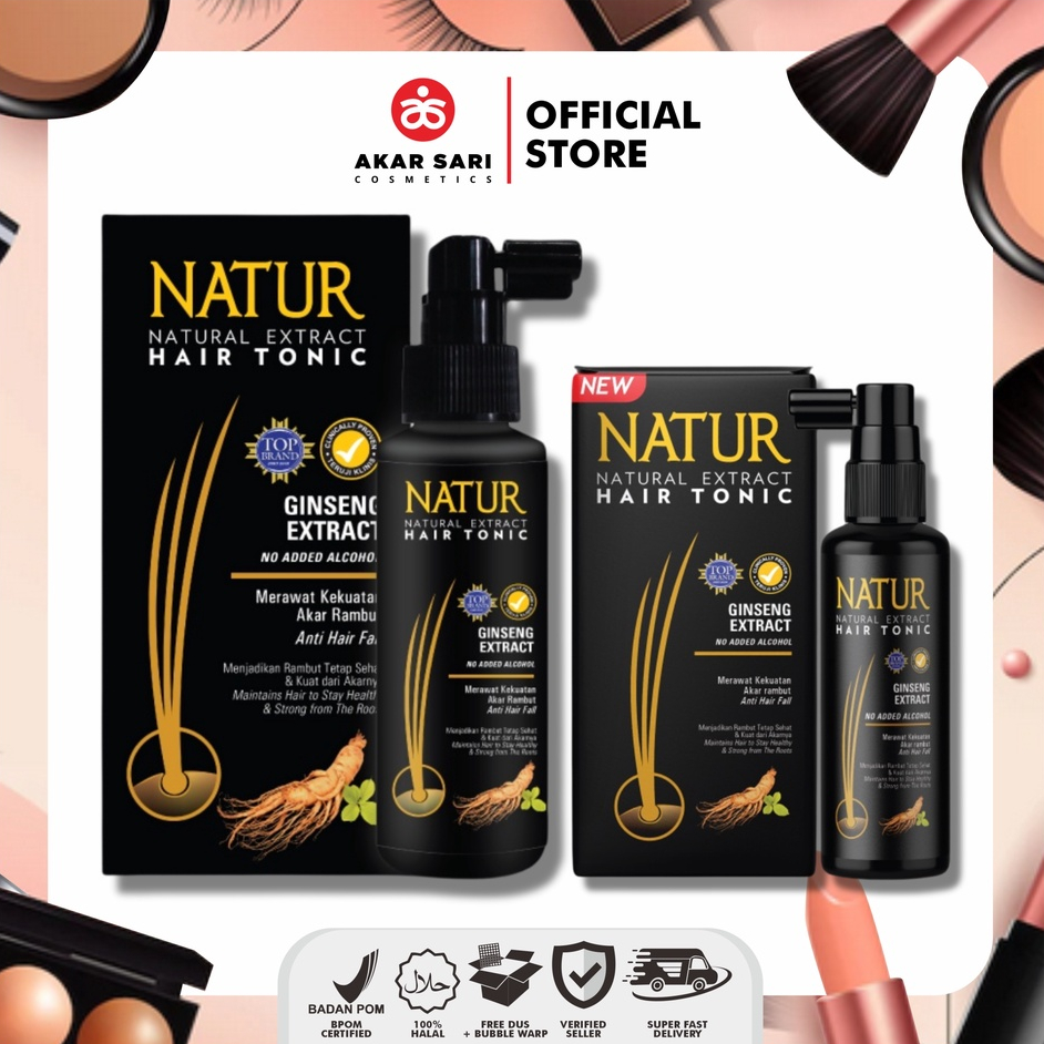 Jual NATUR HAIR TONIC GINSENG - 50 ml | 90 ml - Tonik Rambut Rontok ...