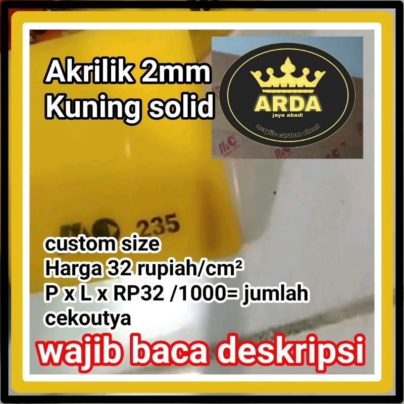 Jual Akrilik 2mm kuning solid / Akrilik kuning solid / acrylic kuning ...