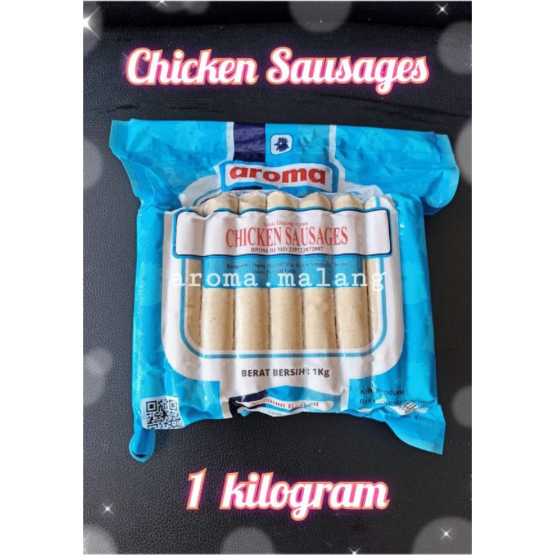 Jual Chicken Sausages (Sosis Daging Ayam) AROMA 1 Kg / 250 gr | Shopee ...
