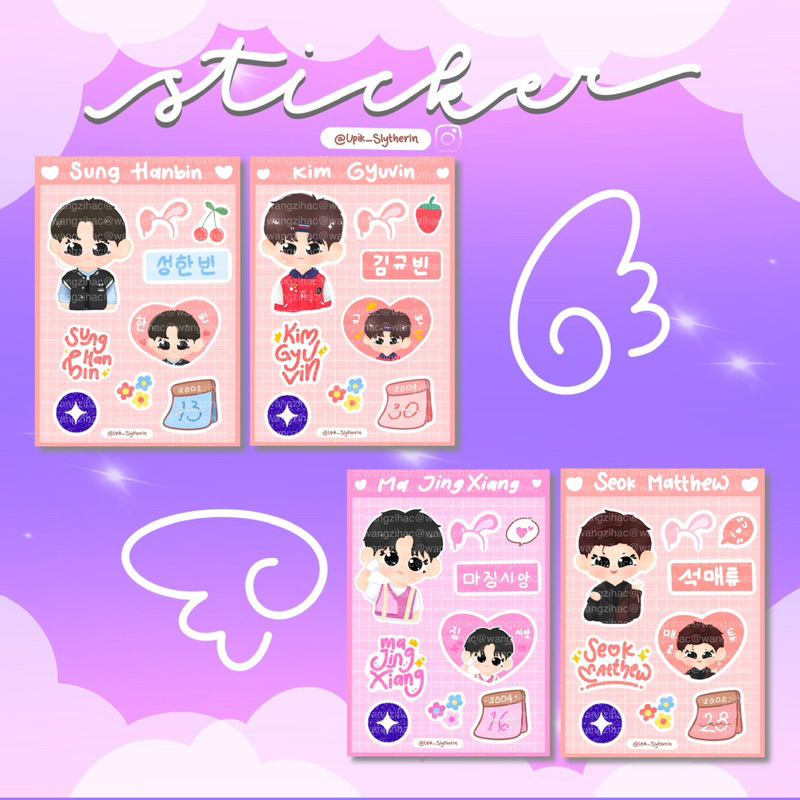 Jual sticker boys planet sung hanbin gyuvin jingxiang matthew park ...