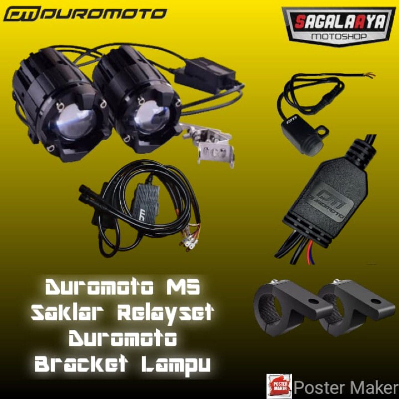 Jual Paket Duromoto M5 Saklar Ori Duromoto Relay set Duromoto Bracket ...