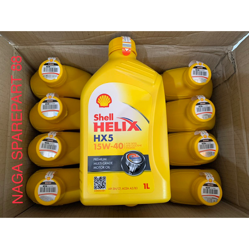 Jual Shell Helix HX5 1L 15W - 40 #ANTI REMBERS (1 Dus isi 12 Botol ...
