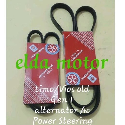 Jual Tali Kipas V Belt Komplit Alternator AC Power Steering Toyota Limo Vios Old Gen 1 Tahun ...
