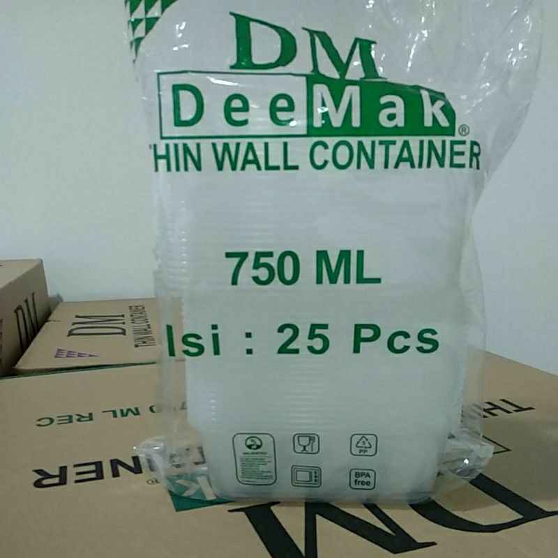 Jual Thinwall Dm 750 Ml Rec Kotak Makan Plastik Kotak Makan