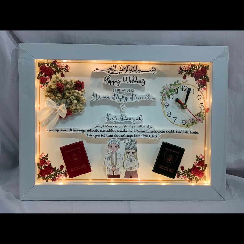 Jual kado Hadiah pop up frame flower in frame tanpa foto pernikahan ...