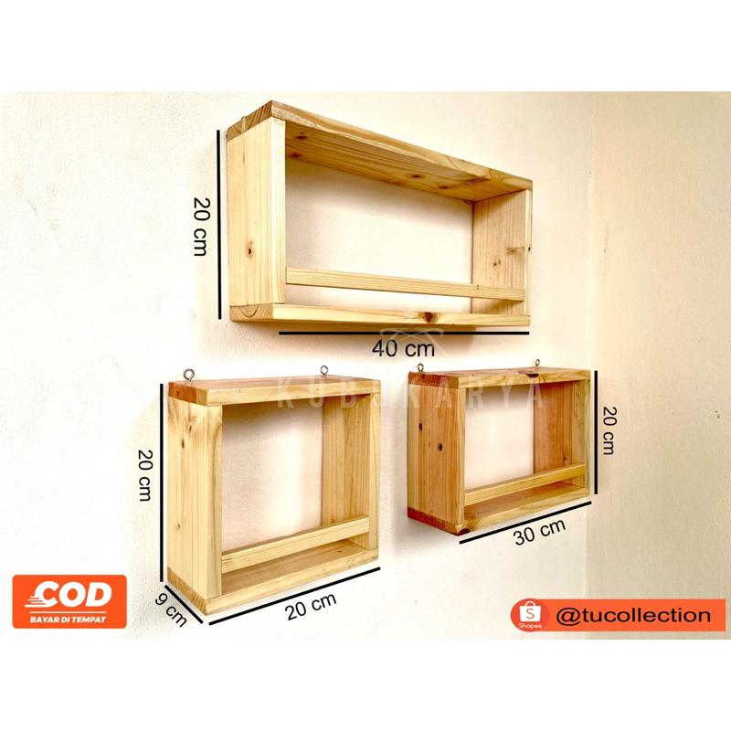 Jual Rak Dinding Persegi kotak dari kayu Jati Belanda Sudah Di ...