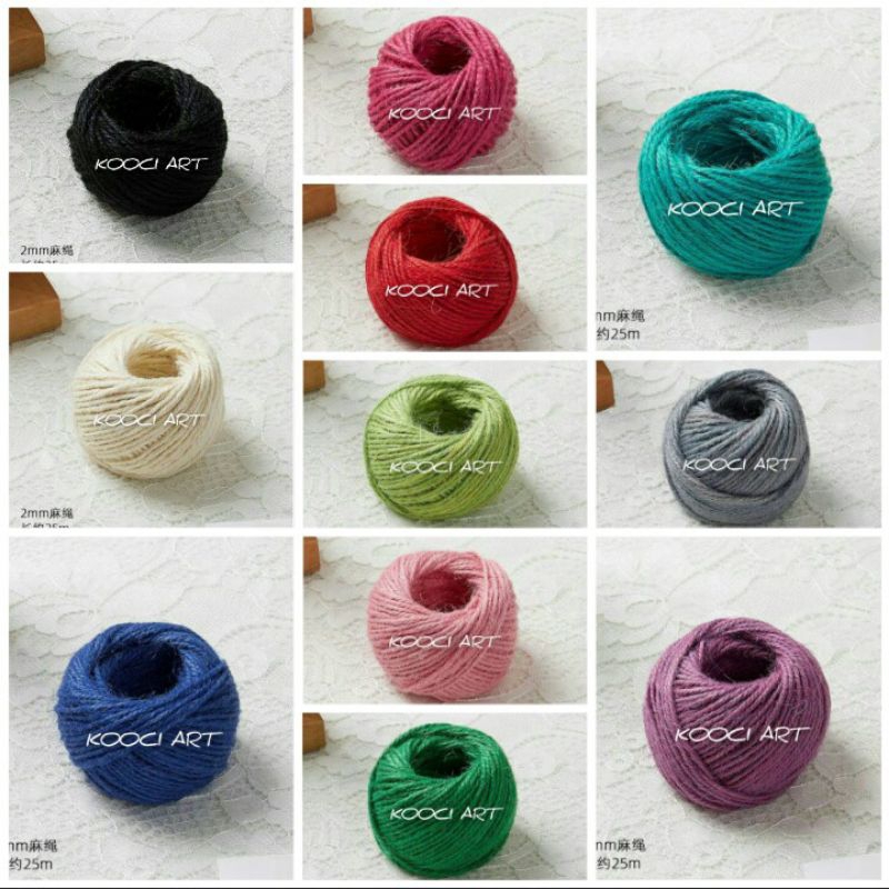 Jual Tali rami tali goni pita warna warni gulungan/tali dekorasi kado ...