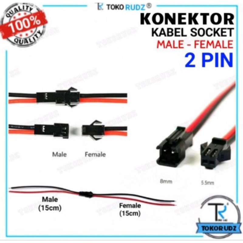 Jual Kabel Soket Konektor Socket Male Female LED Strip DC JST SM 2 3 Pin | Shopee Indonesia