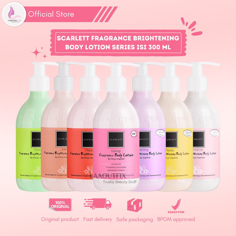 Jual SCARLETT FRAGRANCE BRIGHTENING BODY LOTION SERIES ISI 300 ML ...