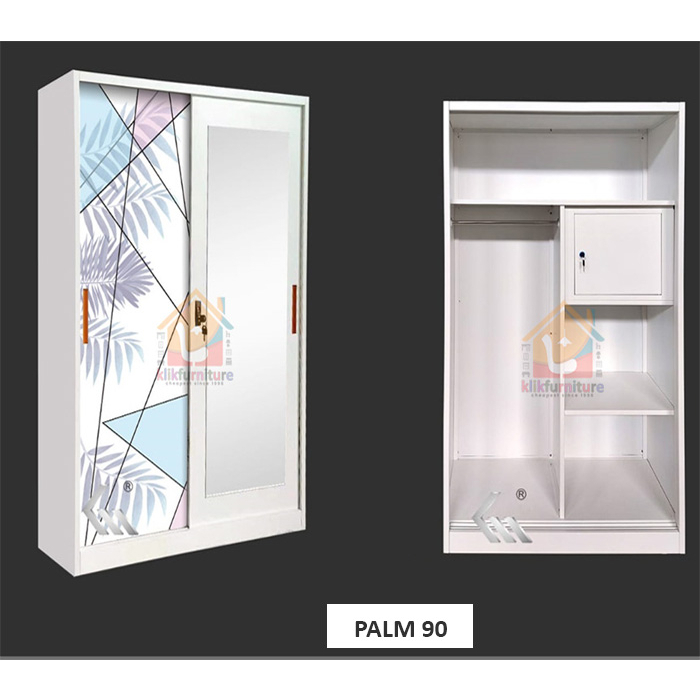 Jual Lemari Pakaian Besi Sliding 2 Pintu Anti Air Rayap Jamur PALM 90 SL | Shopee Indonesia