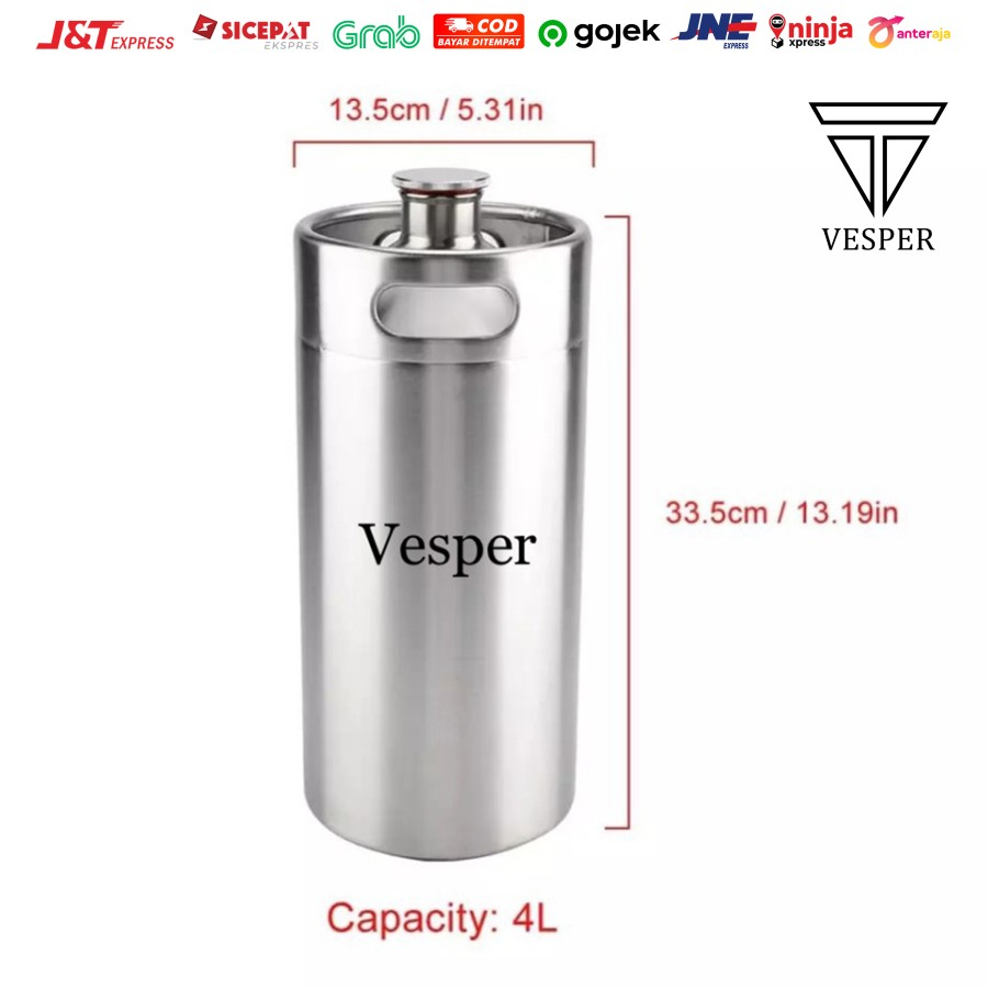 Jual Nitro coffee 4liter / beer keg 4liter / mini keg 4liter / nitro ...