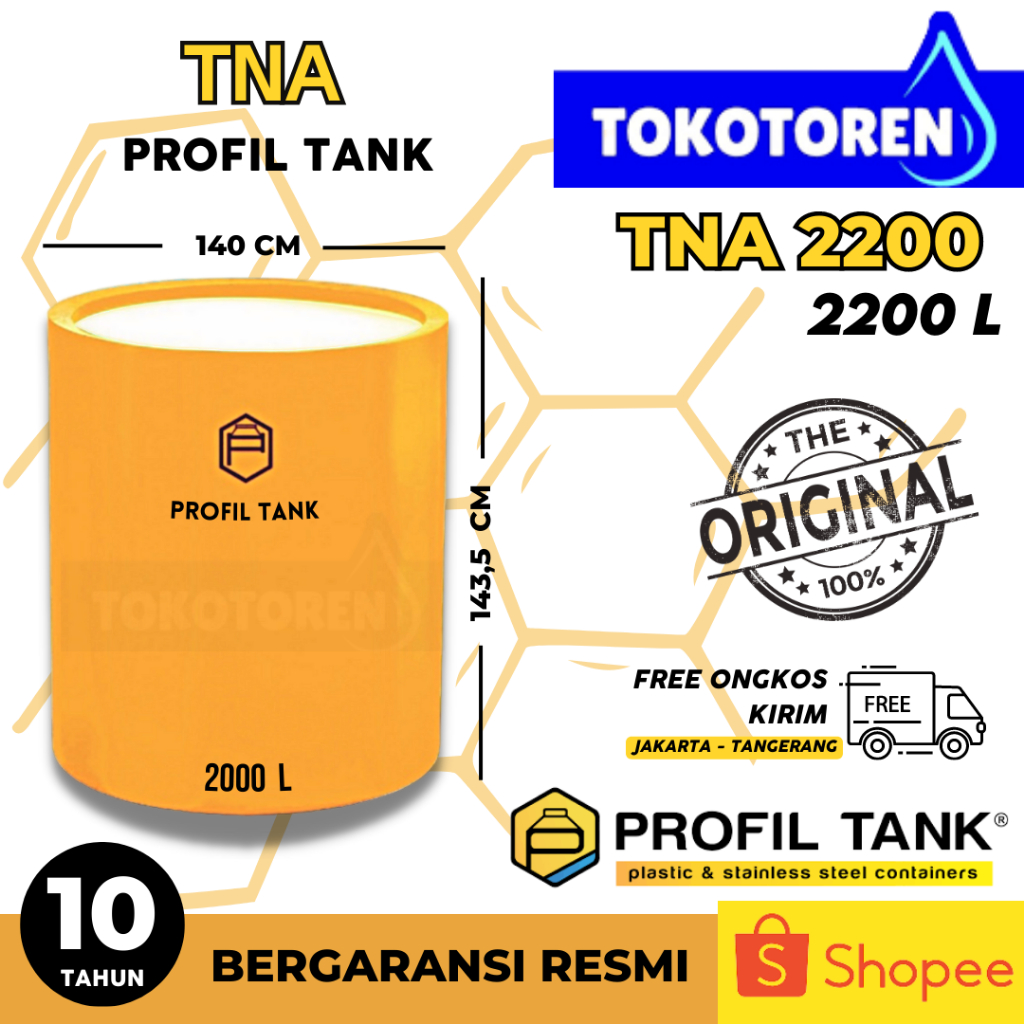Jual PROFIL TANK TNA 2200 LITER OPEN TOP TANK GARANSI RESMI | Shopee ...