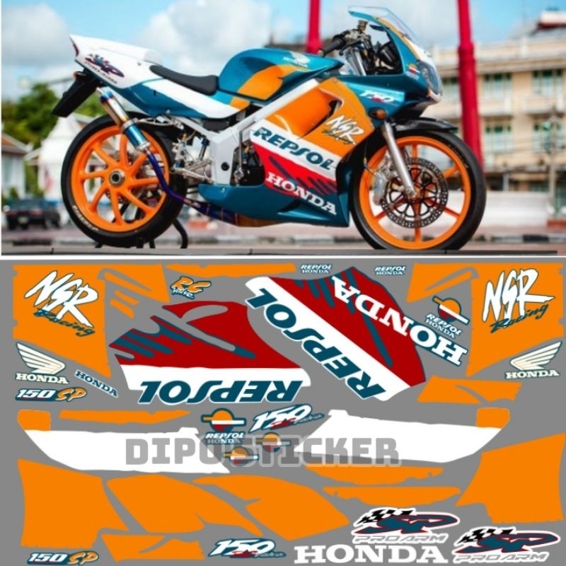 Jual sticker striping honda NSR SP REPSOL laminasi glossy | Shopee ...