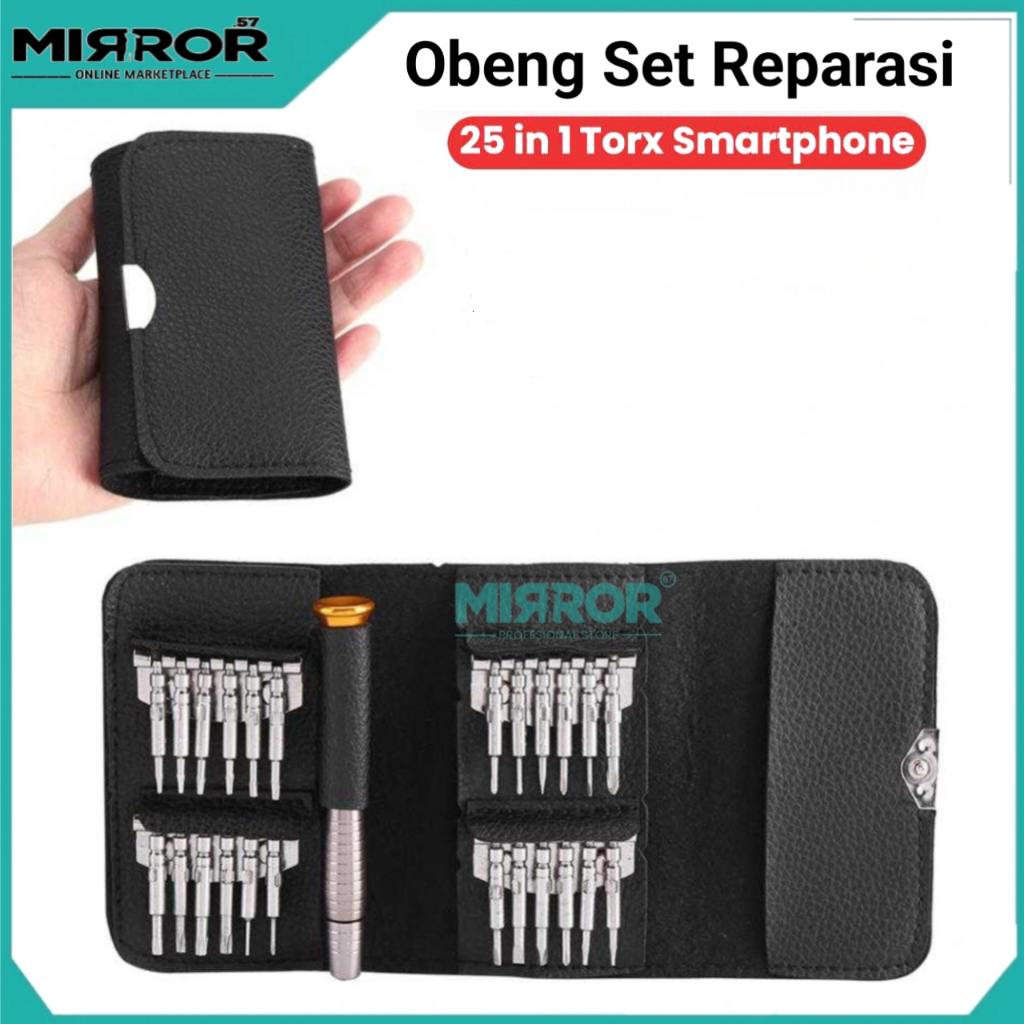 Jual Satu Set Obeng Reparasi 25 in 1 Multifungsi Bahan Stainless Steel All Smartphone / Tablet ...