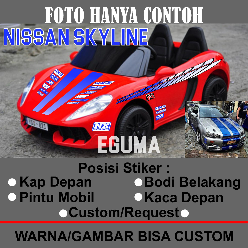 Jual Stiker Mainan Mobil Aki Anak YUKITA 021 031 / Modifikasi Custom ...