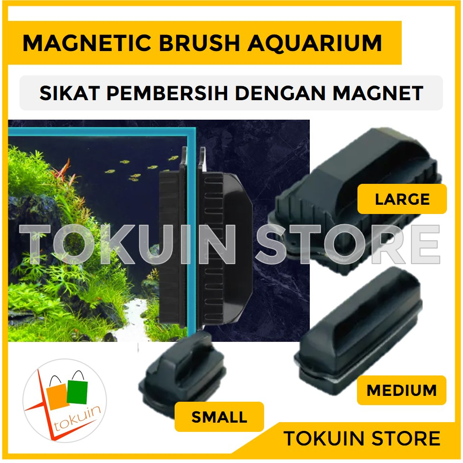 Jual Sikat Pembersih Kaca Magnet Aquarium Tank Magnetic Brush Aquascape ...