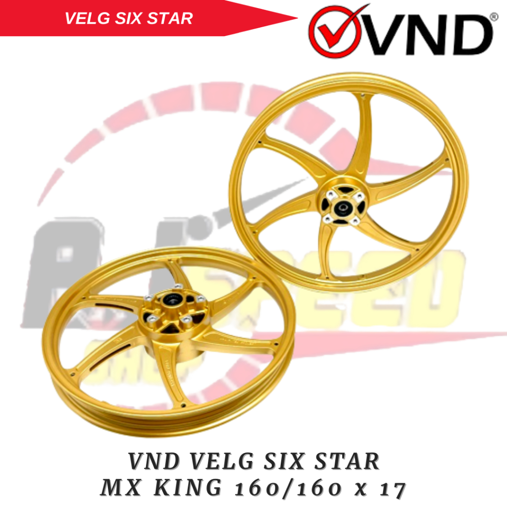 Jual VND Racing Velg Six Star Ring 17 Ukuran 160 160 MX King Warna ...