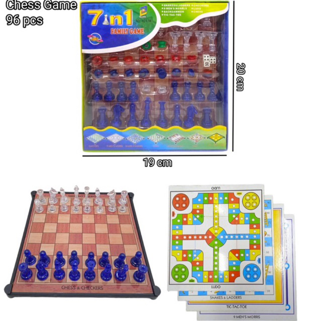 Jual FAMILY GAMES SET BOARD GAME CHESS CATUR ULAR TANGGA LUDO TIC TAC ...