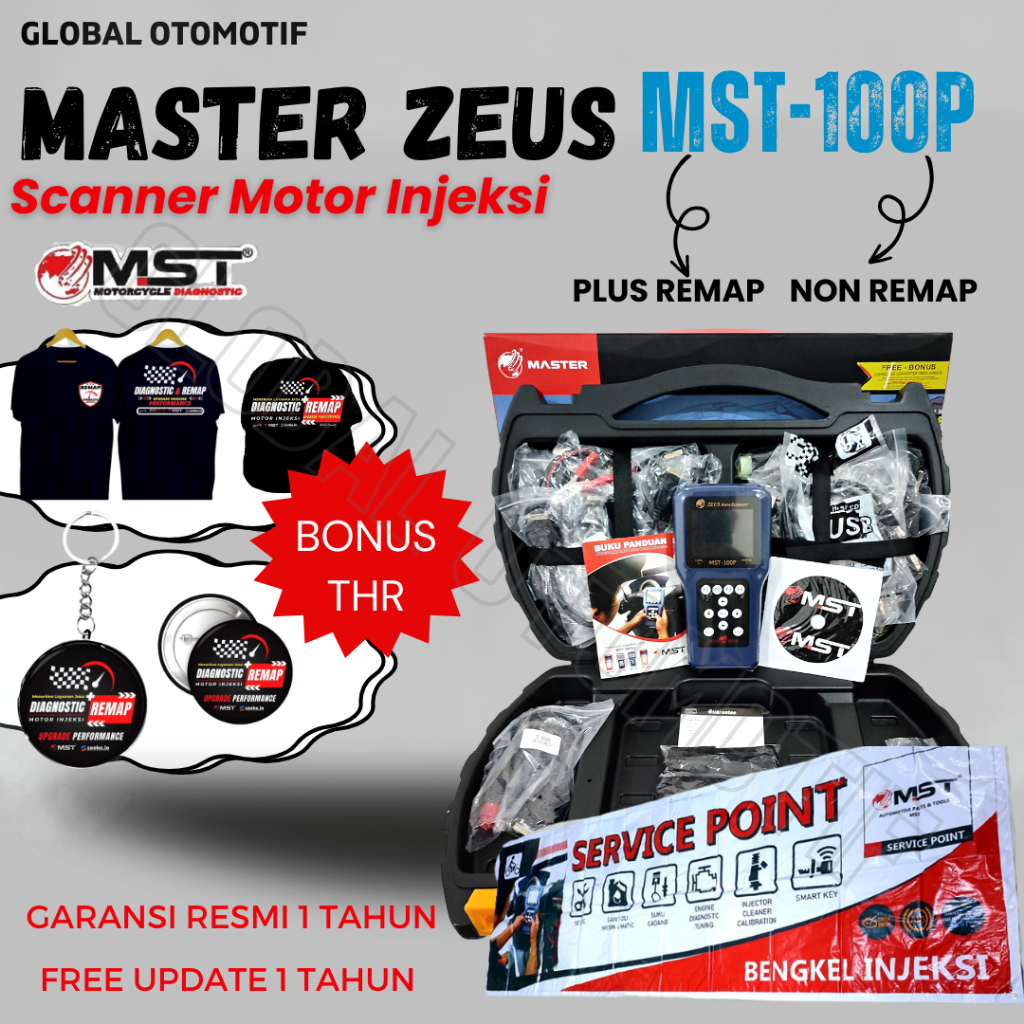 Jual Scanner Motor Injeksi MASTER ZEUS MST-100P 12 Merk Motor ...