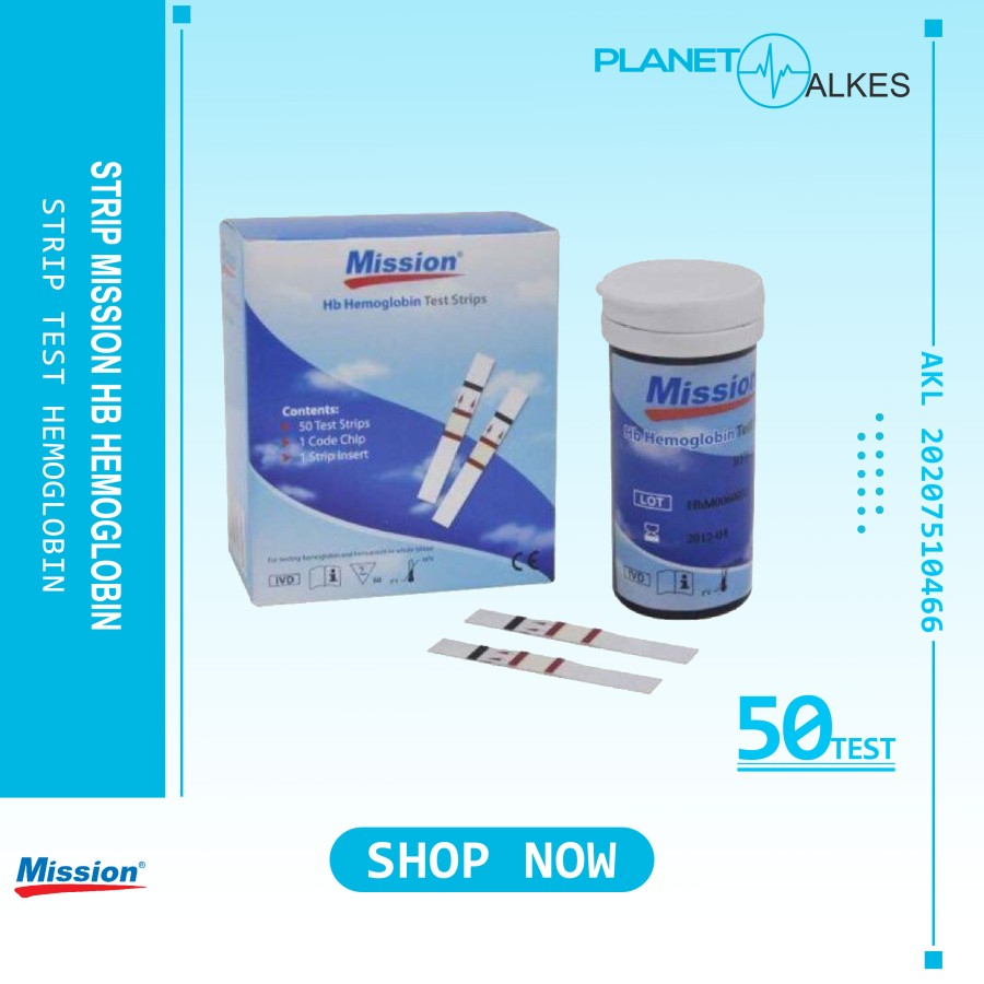 Jual Strip MISSION HB Hemoglobin Strip 50T | Hemoglobin isi 50 ED. 10/ ...