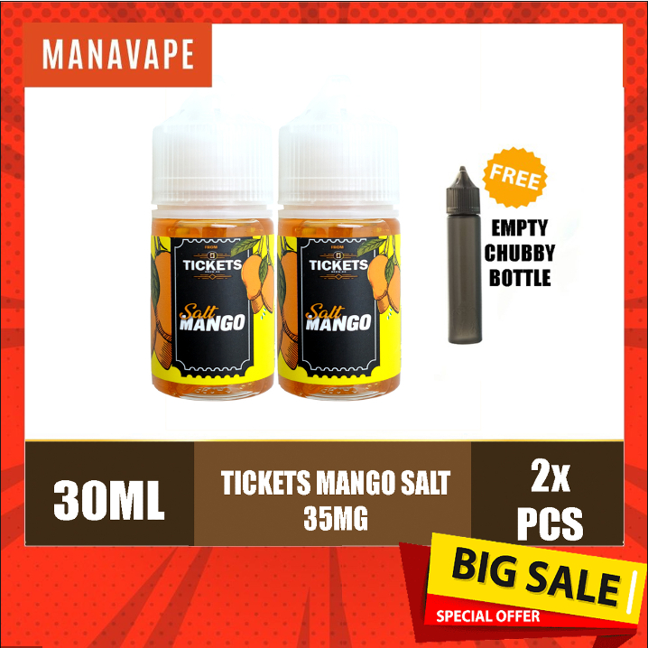 Jual PROMO LIQUID TICKET MANGO SALT NIC 30ML by TICKETS BREW | Shopee ...