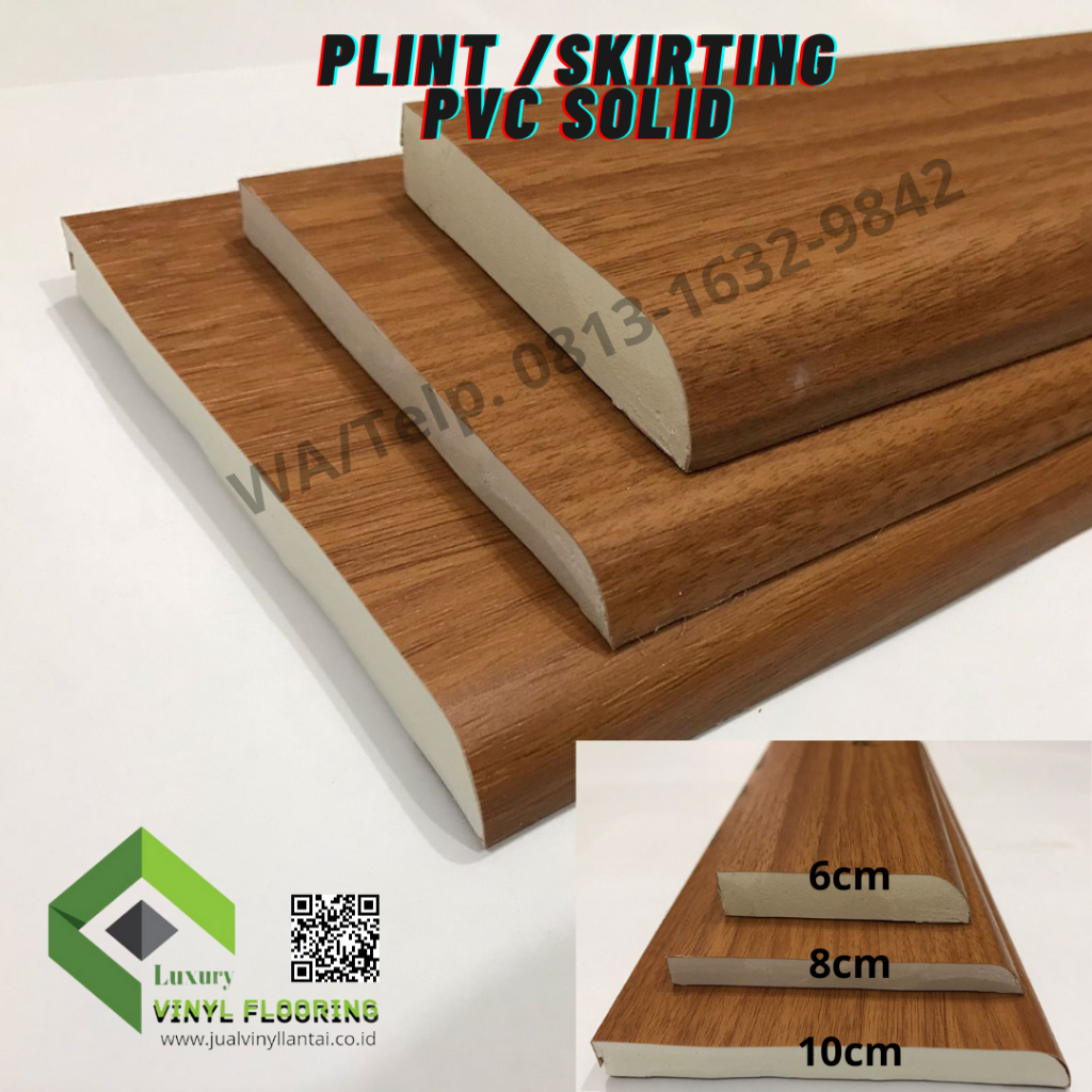 Jual list pingiran Plint 6cm pvc solid panjang 2,4m/btg - Ready stok ...