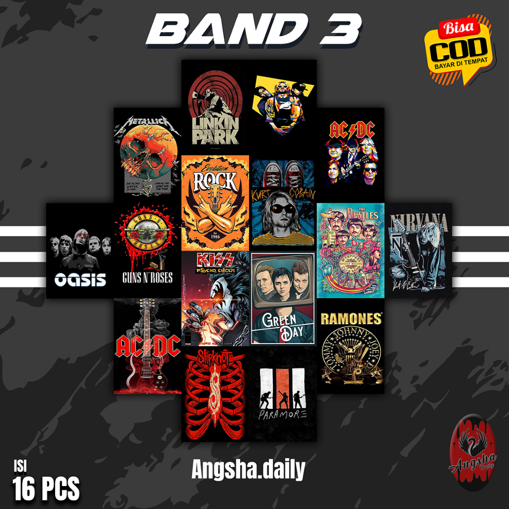 Jual Poster BAND 3 | poster band metal | Dekorasi Kamar | poster ...