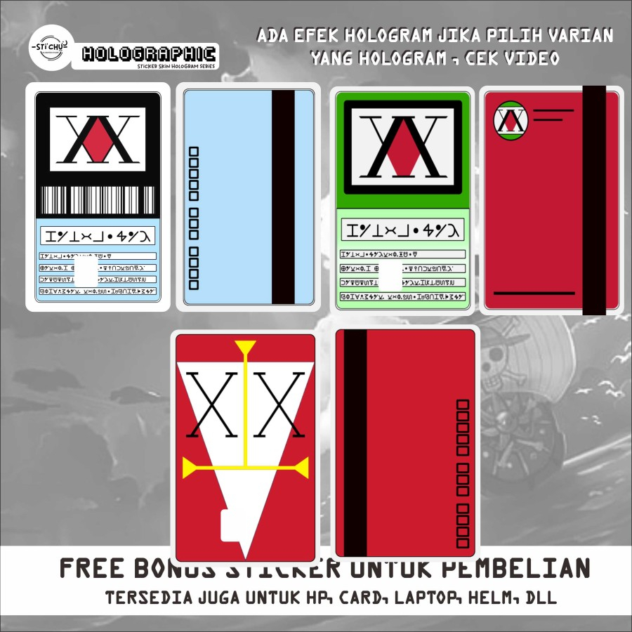 Jual Sticker Skin Card ATM Emoney Flazz tapcash brizzi Hunter X Hunter 2 Sisi | Shopee Indonesia