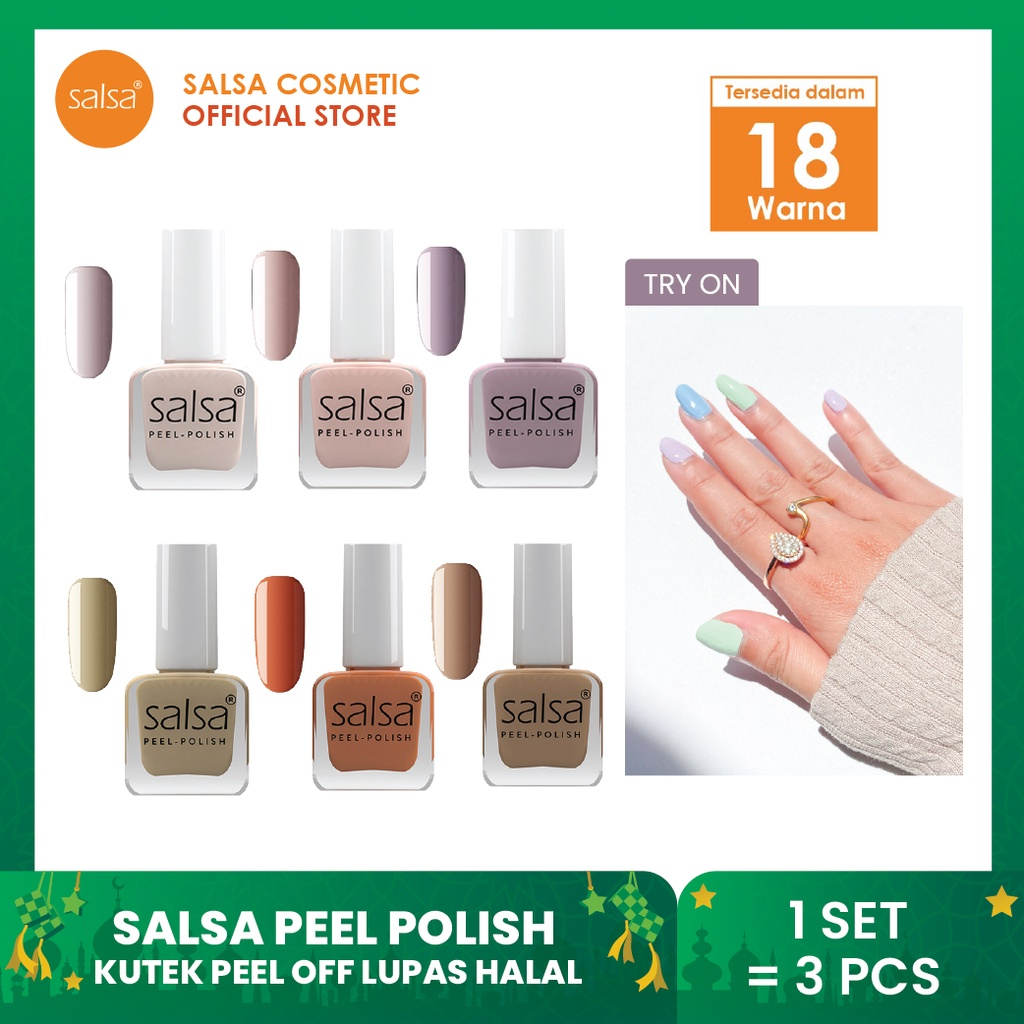 Jual AS Salsa Kutek Peel Polish Isi 3 pcs - Kutek Halal Kelupas / Peel ...