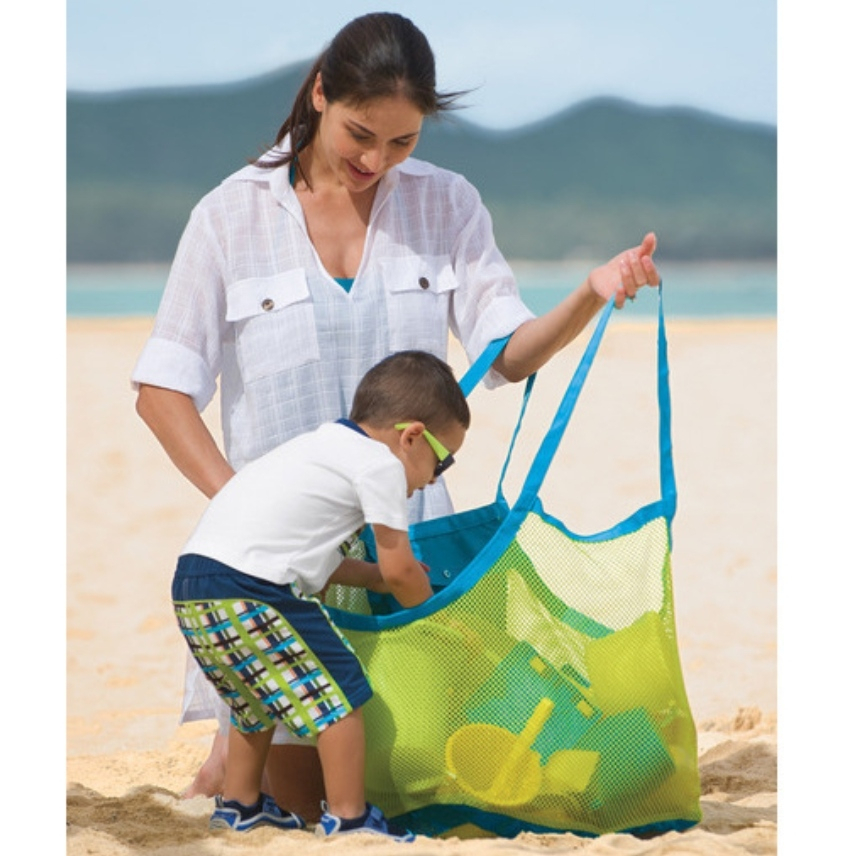 Jual TAS JARING SEBAGUNA LIPAT MAINAN ANAK PANTAI NET MESH STORAGE BAG ...