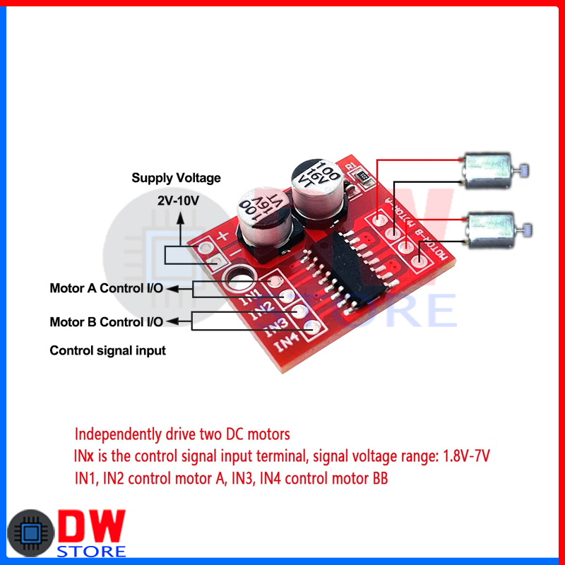 Jual MX1508 DC Motor Driver PWM Control 1.5A Dual Channel Pengganti L298N | Shopee Indonesia