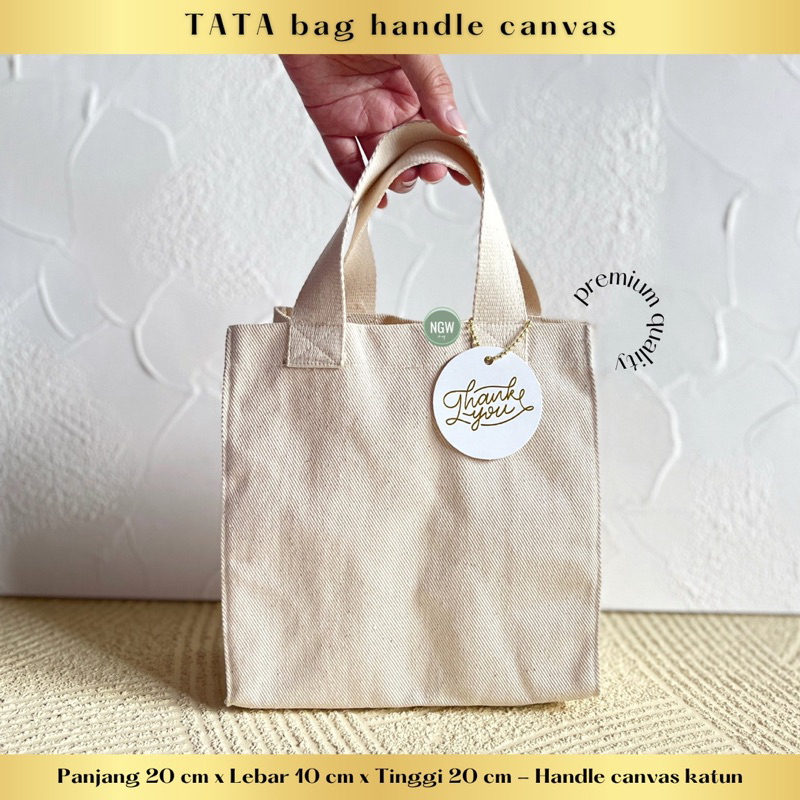 Jual Tas canvas- TATA bag handle canvas natural goodie bag souvenir ...