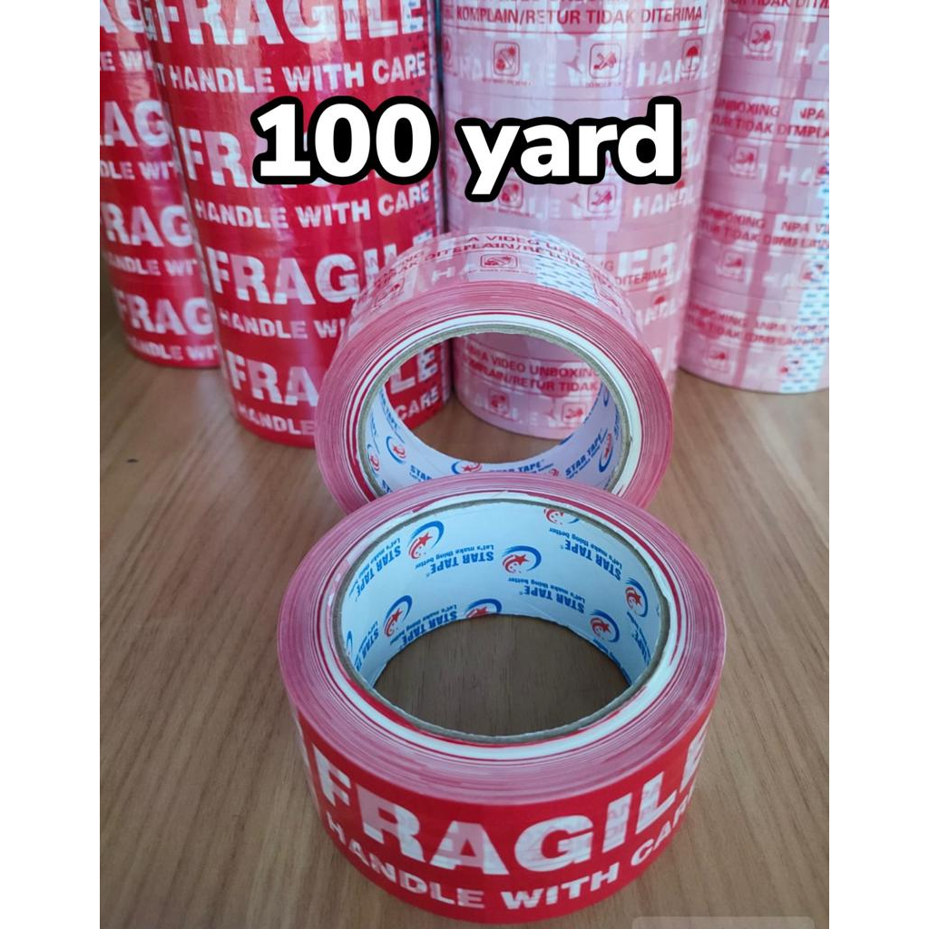 Jual Lakban VIDEO UNBOXING FRAGILE 100 yard x 45 mm Terlaris | Shopee ...