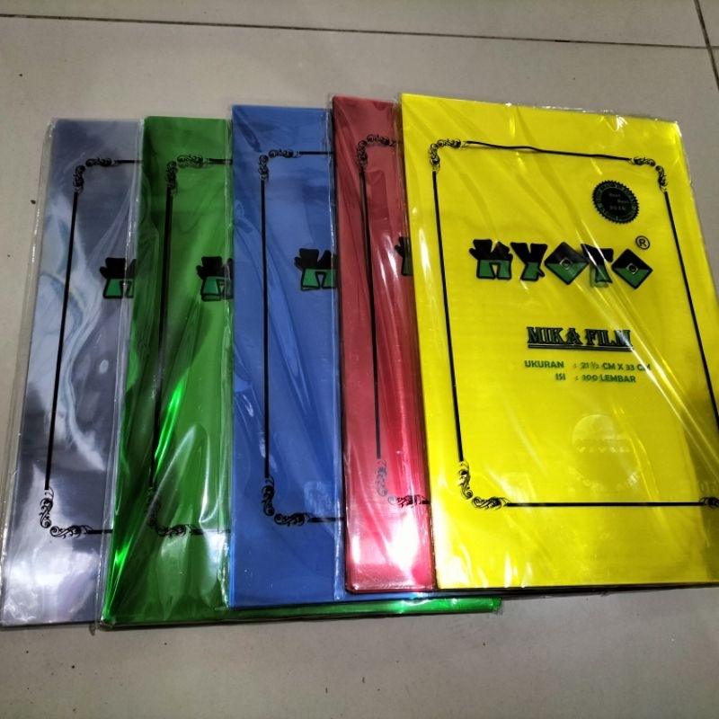 Jual [Per PAK/ 100lembar] Mika jilid/ plastik jilid film warna KYOTO ...