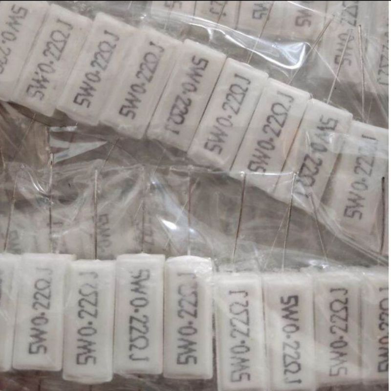 Jual 10BUAH Resistor Kapur 0.22ohm 5w 0.22 ohm 5 watt | Shopee Indonesia