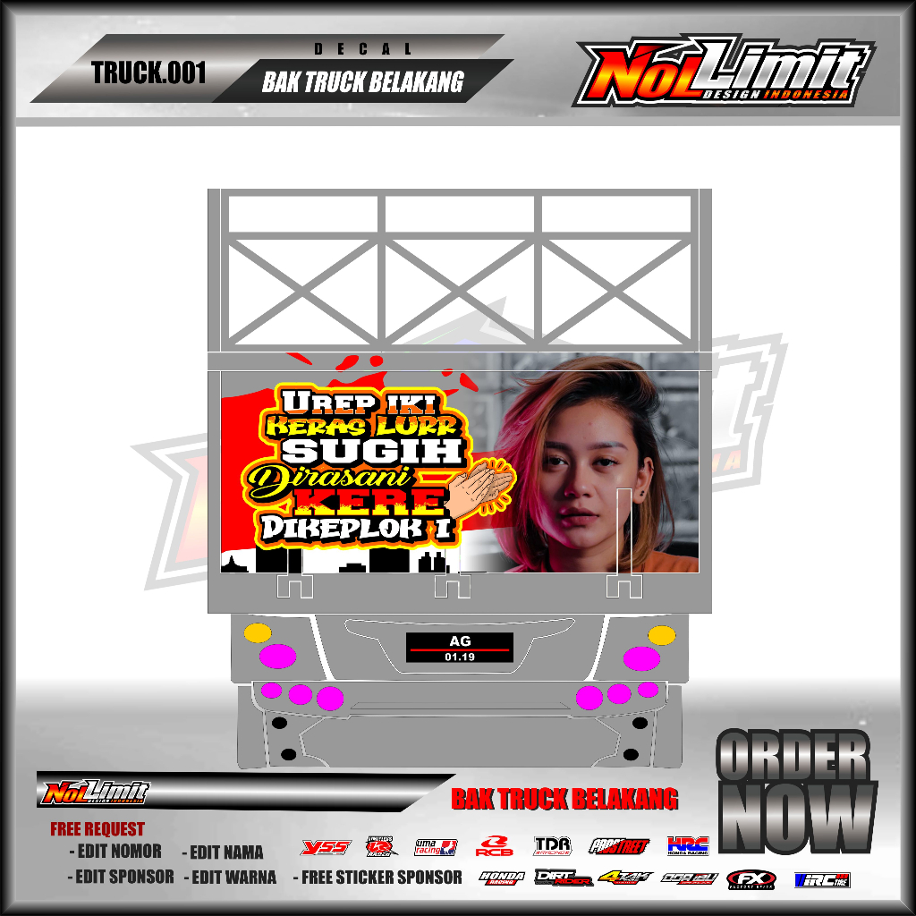 Jual Stiker Decal Pintu Bak Belakang Truk Variasi TR.NL.001 | Shopee Indonesia