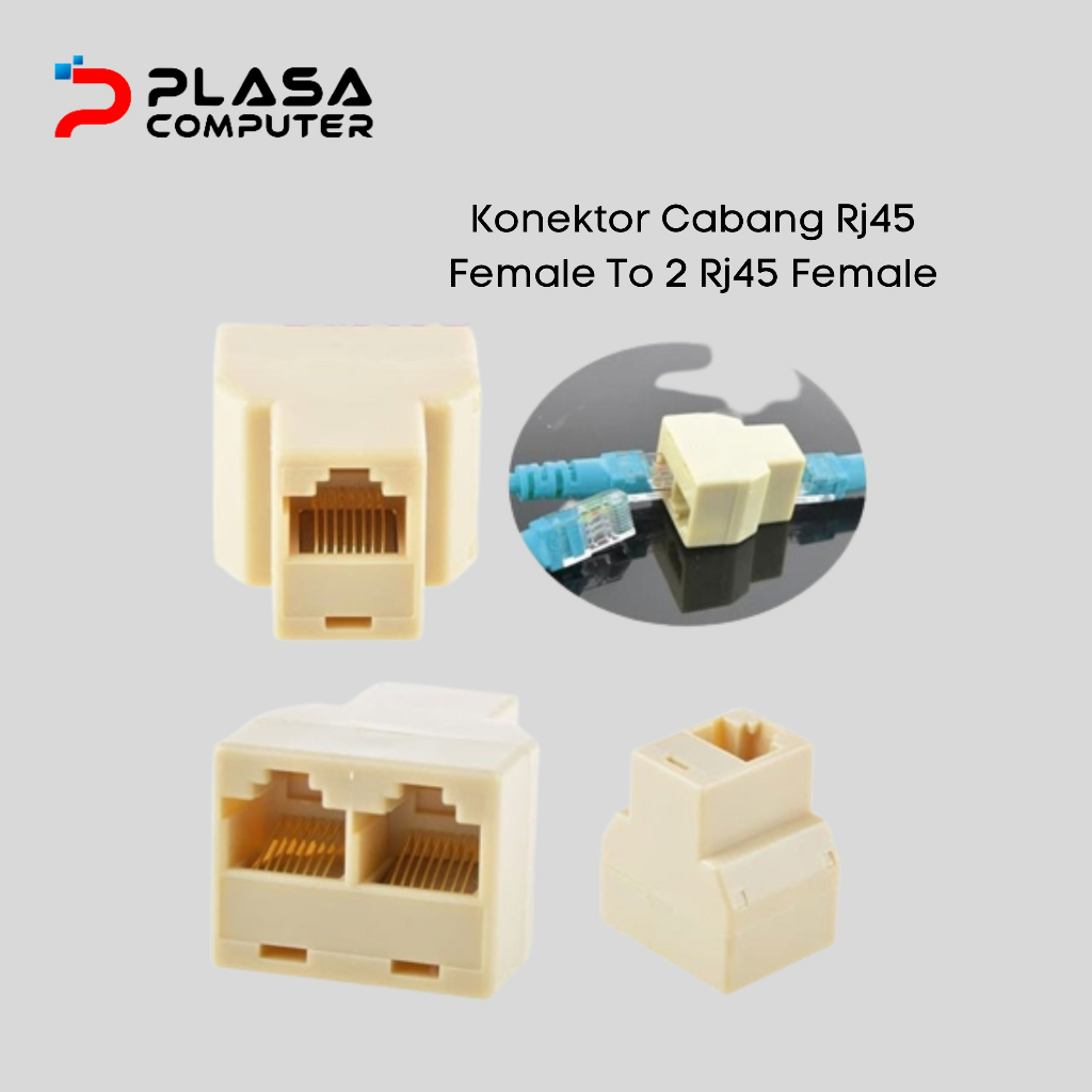 Jual Barel Double Splitter RJ45 Cat5-Konektor Cabang Rj45 Female To 2 ...