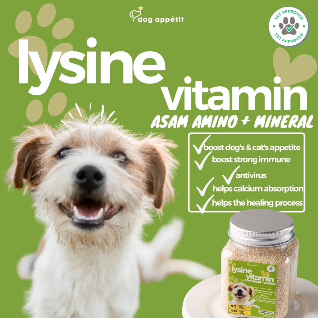 Jual DOG APPETIT - L - LYSINE Vitamin Immune Anjing Kucing Daya Tahan ...
