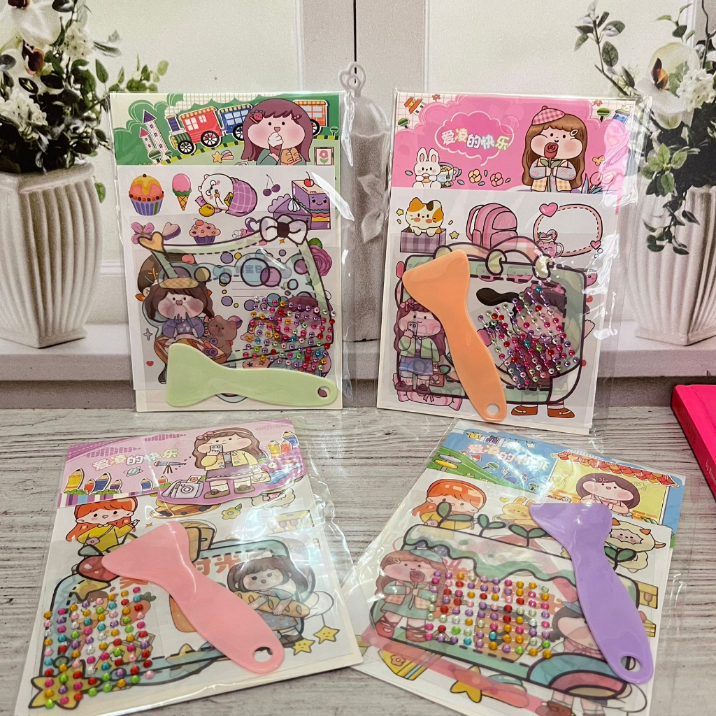 Jual Paket stiker 3 Lembar + perata + 1 Lembar Manik Glitter Bead - LGL ...