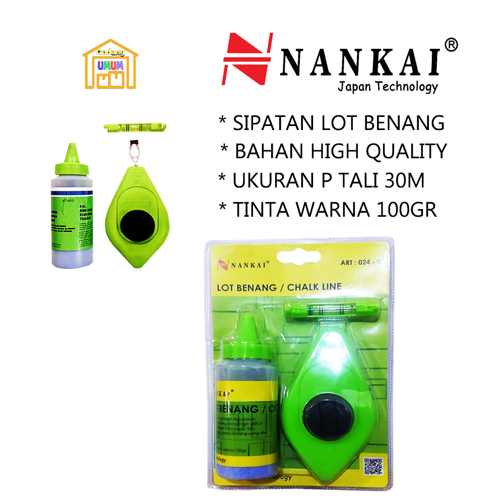 Jual Sipatan Set Lot Benang Tinta Merk NANKAI - Chalk Line | Shopee ...