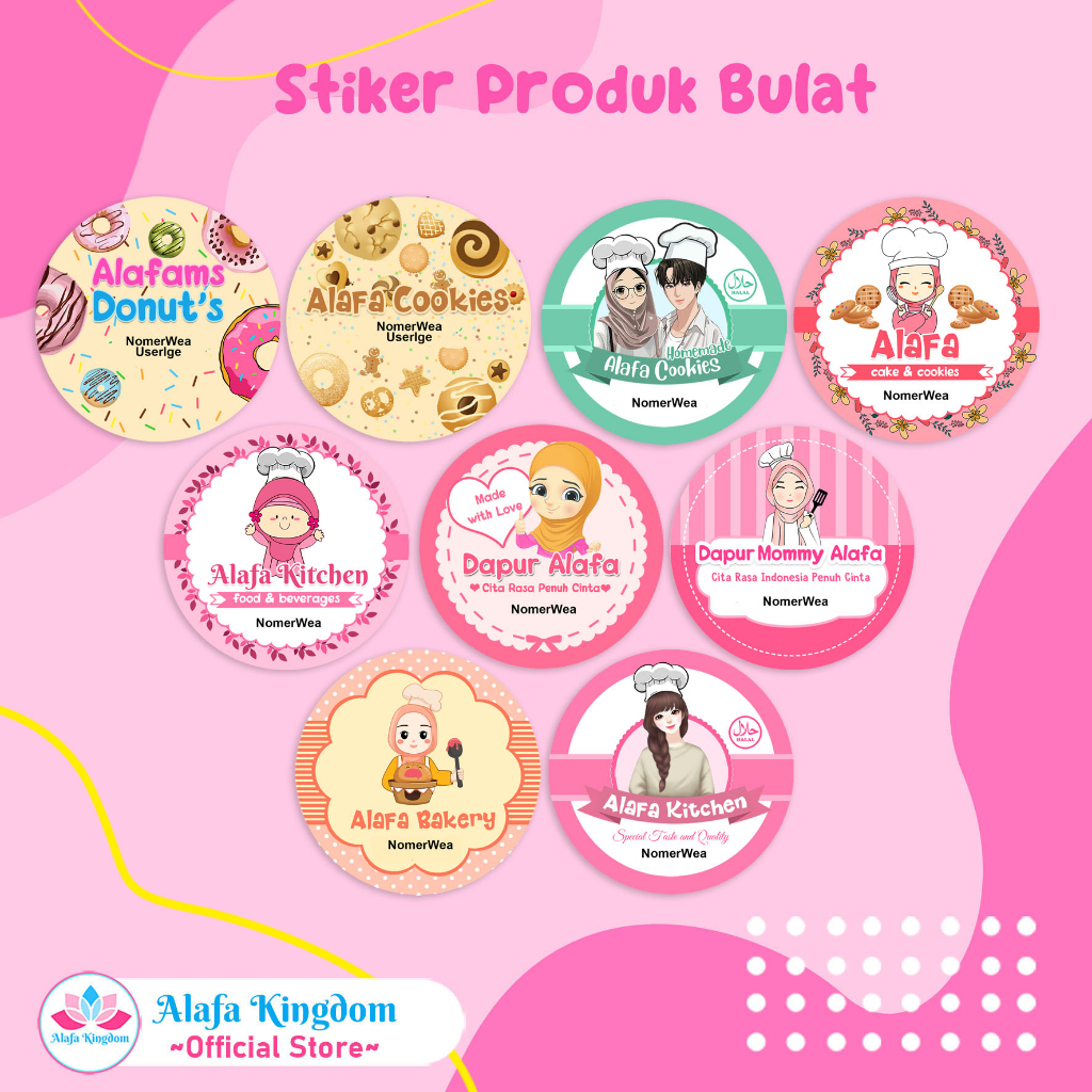 Jual [alafakingdom] 070-078 Stiker Produk Kue Kering | Stiker Label ...